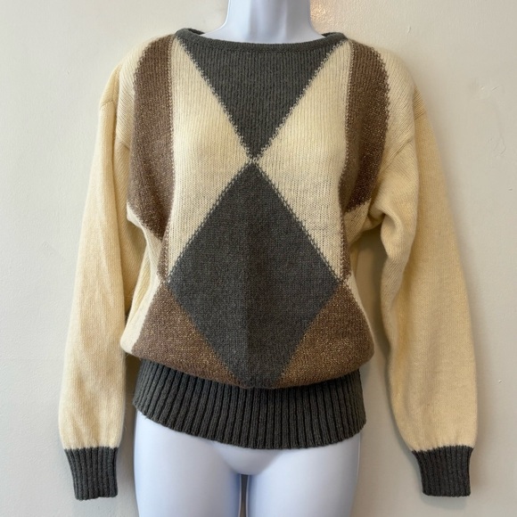 Koret | Sweaters | Koret Career Wool Angora Blend Sweater Argyle Ivory ...